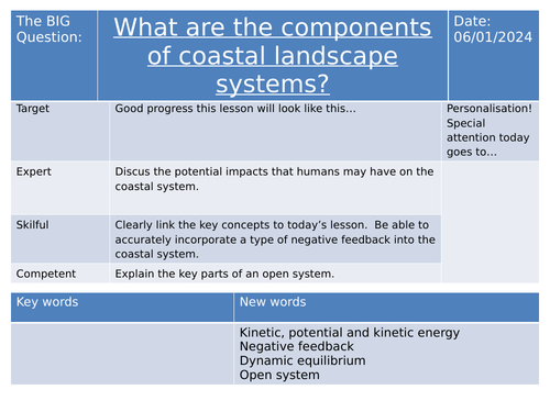 OCR A Level Geography - Coastal Landscapes - Section 1. Coastal ...