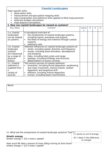 OCR A Level Geography - Coastal Landscapes - Section 1. Coastal ...