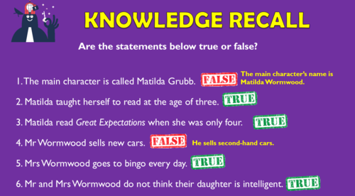 Matilda - Chapters 3 and 4 - Double Lesson! | Teaching Resources