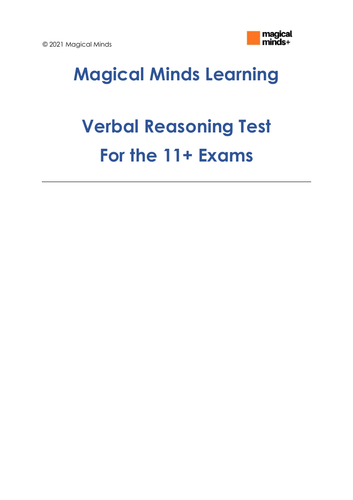 11 Plus Verbal Reasoning test | Teaching Resources