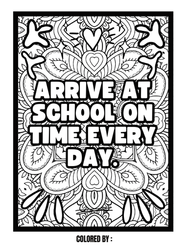 Back To School After Winter Break Expectations, Printable Coloring, No ...