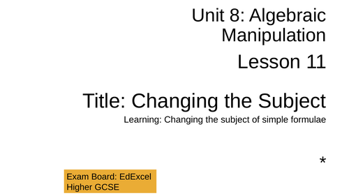 Chapter 8 - Algebraic Manipulation - Edexcel GCSE Maths Higher Tier ...
