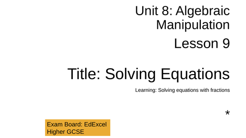 Chapter 8 - Algebraic Manipulation - Edexcel GCSE Maths Higher Tier ...