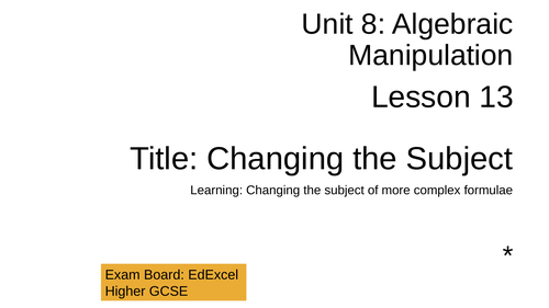 Chapter 8 - Algebraic Manipulation - Edexcel GCSE Maths Higher Tier ...