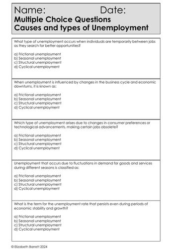 A Level Economics - Questions - Theme 2 - Causes and types of ...