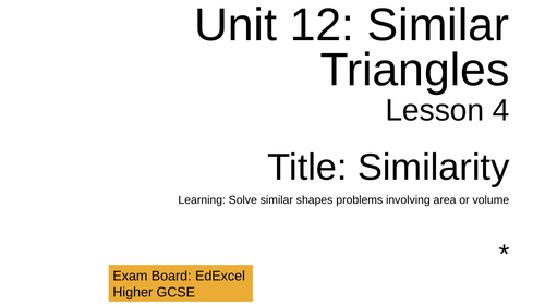 Chapter 12 - Similarity - Edexcel GCSE Maths Higher Tier | Teaching ...