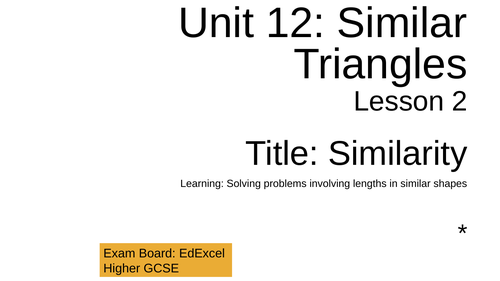 Chapter 12 - Similarity - Edexcel GCSE Maths Higher Tier | Teaching ...