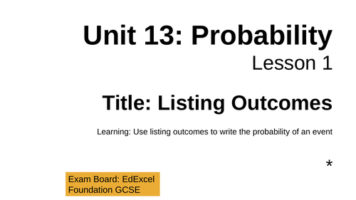 Chapter 13 - Probability - Edexcel GCSE Maths Higher Tier | Teaching ...