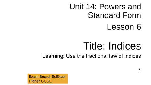 Chapter 14 - Powers and Standard Form - Edexcel GCSE Maths Higher Tier ...