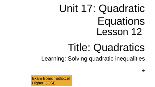 Chapter 17 - Quadratic Equations - Edexcel GCSE Maths Higher Tier ...