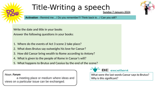 writing a speech in Julius Caesar | Teaching Resources