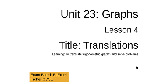 Chapter 23 Graphs Edexcel Gcse Maths Higher Tier Teaching Resources