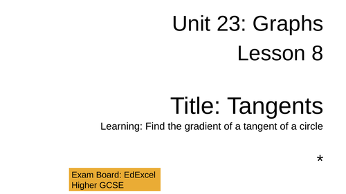 Chapter 23 - Graphs - Edexcel GCSE Maths Higher Tier | Teaching Resources