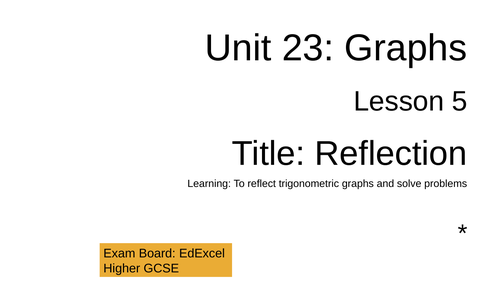 Chapter 23 - Graphs - Edexcel GCSE Maths Higher Tier | Teaching Resources