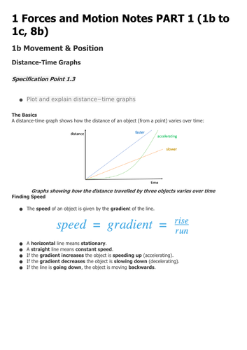 IGCSE Edexcel Physics - Forces - Calculations, Notes and Definitions ...