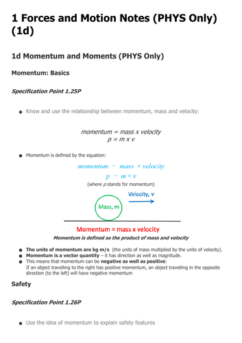 IGCSE Edexcel Physics - Forces - Calculations, Notes and Definitions ...