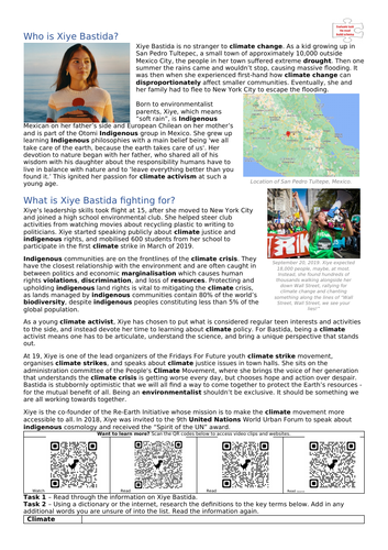KS3 Young environmentalists-Reading task with key word task, written ...