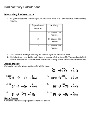 IGCSE Edexcel Physics - Radioactivity and Particles - Calculations ...