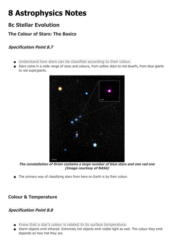 IGCSE Edexcel Physics - Astrophysics - Calculations, Notes and ...