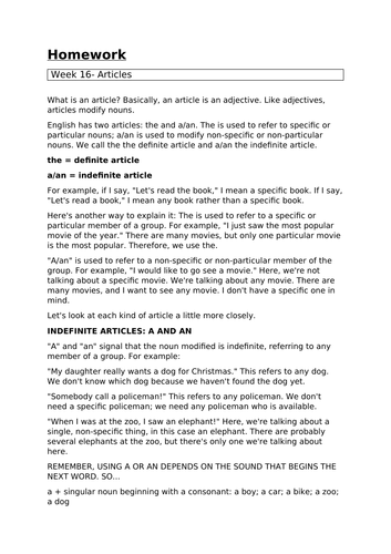 A years worth of English Homework - Year 7 | Teaching Resources