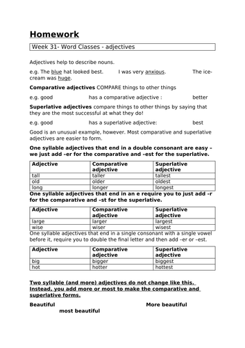 A years worth of English Homework - Year 8 | Teaching Resources