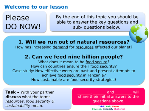 KS4 OCR B GCSE 9-1 geography curriculum - Resource Reliance topic ...