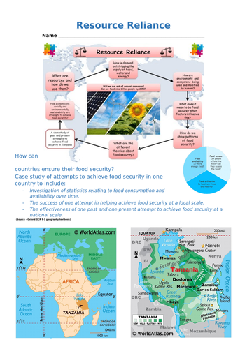 KS4 OCR B GCSE 9-1 geography curriculum - Resource Reliance topic ...