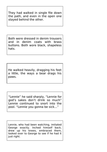 Of Mice and Men Chapter 1 Analysis | Teaching Resources