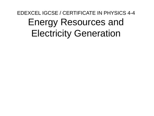 IGCSE Edexcel - Chapter 4 - Energy - Powerpoints Complete Set | Teaching Resources