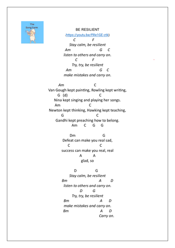 Resilience song. Be Resilient | Teaching Resources