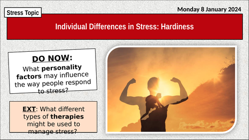 A-Level Psychology - HARDINESS AS AN INDIVIDUAL DIFFERENCE IN STRESS ...