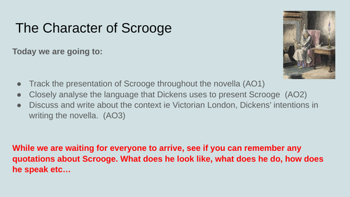 Scrooge in 'A Christmas Carol': engaging revision lesson with full ...