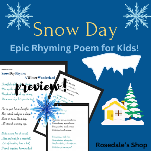 Snow Day Rhyme: A Winter Wonderland for Kids to READ | Teaching Resources