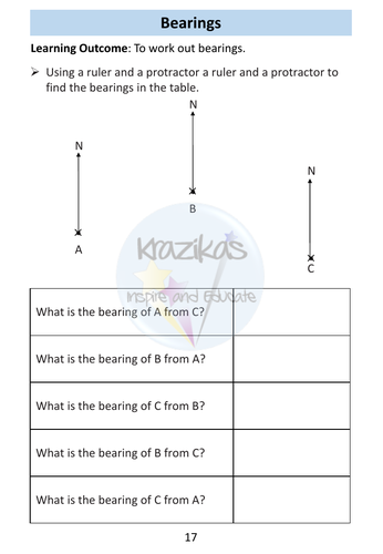 Level 1 Functional Skills Maths - Angles and Bearings - Workbook ...