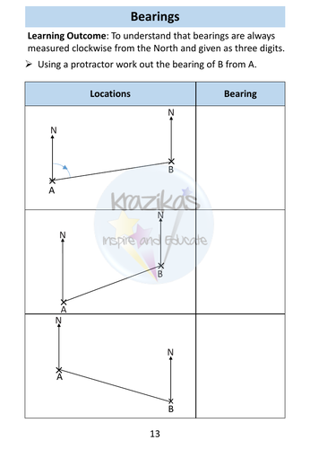 Level 1 Functional Skills Maths - Angles and Bearings - Workbook ...
