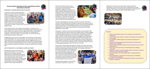 Community PSHE | Teaching Resources