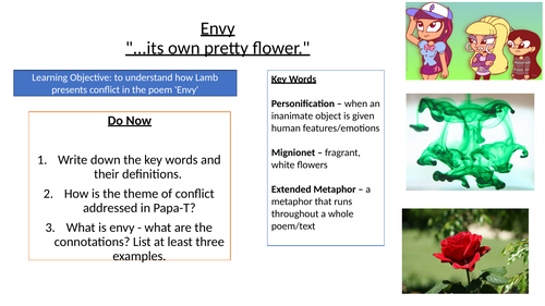 OCR- Poetry Anthology - Envy by Mary Lamb | Teaching Resources