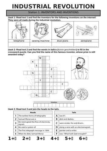 Industrial Revolution station work | Teaching Resources