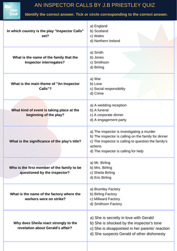 An Inspector Calls by J.B Priestley Resource Bundle | Teaching Resources