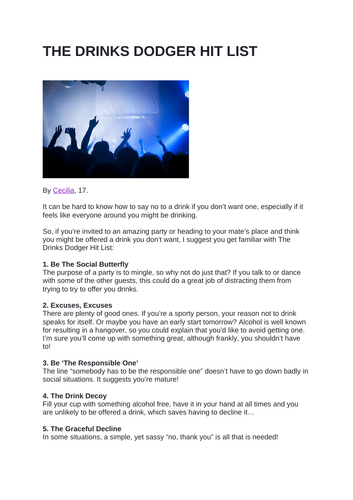 Drugs and Alcohol | Teaching Resources