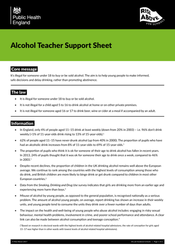 Drugs and Alcohol | Teaching Resources