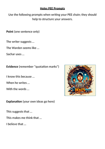 Holes Using Quotes | Teaching Resources