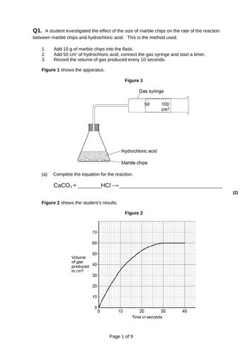 The rate and extent of chemical change complete unit AQA | Teaching ...