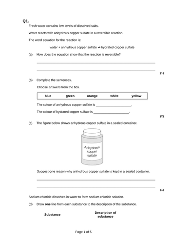 The rate and extent of chemical change complete unit AQA | Teaching ...