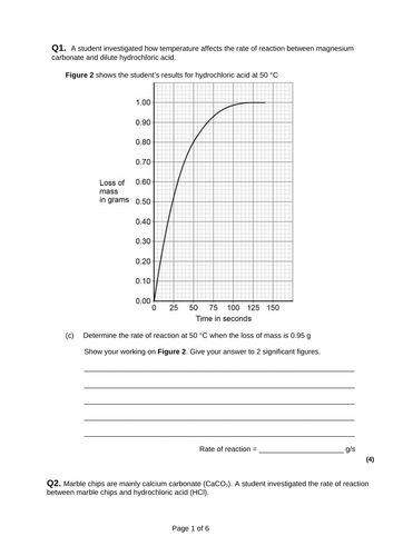 The rate and extent of chemical change complete unit AQA | Teaching ...