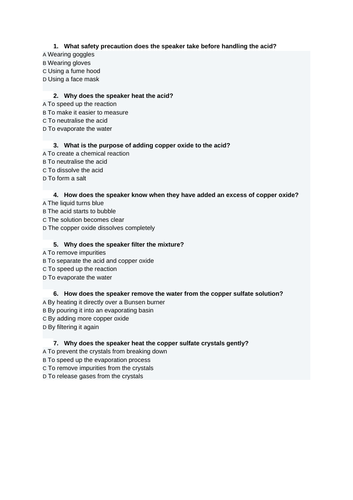 Chemical changes complete unit AQA | Teaching Resources