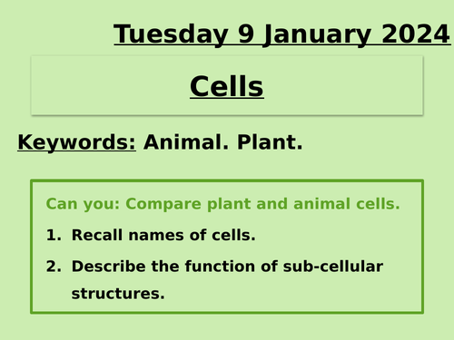 Animal and plant cells KS3 | Teaching Resources