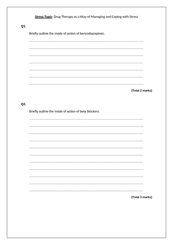 A-Level Psychology - DRUG THERAPY AS A WAY OF MANAGING AND COPING WITH ...