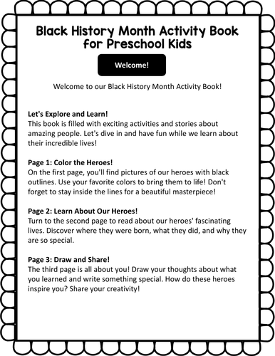 Black History Month Activity Pages, Reading and Writing Activities ...