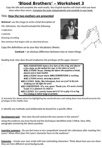 Blood Brothers cover lessons | Teaching Resources